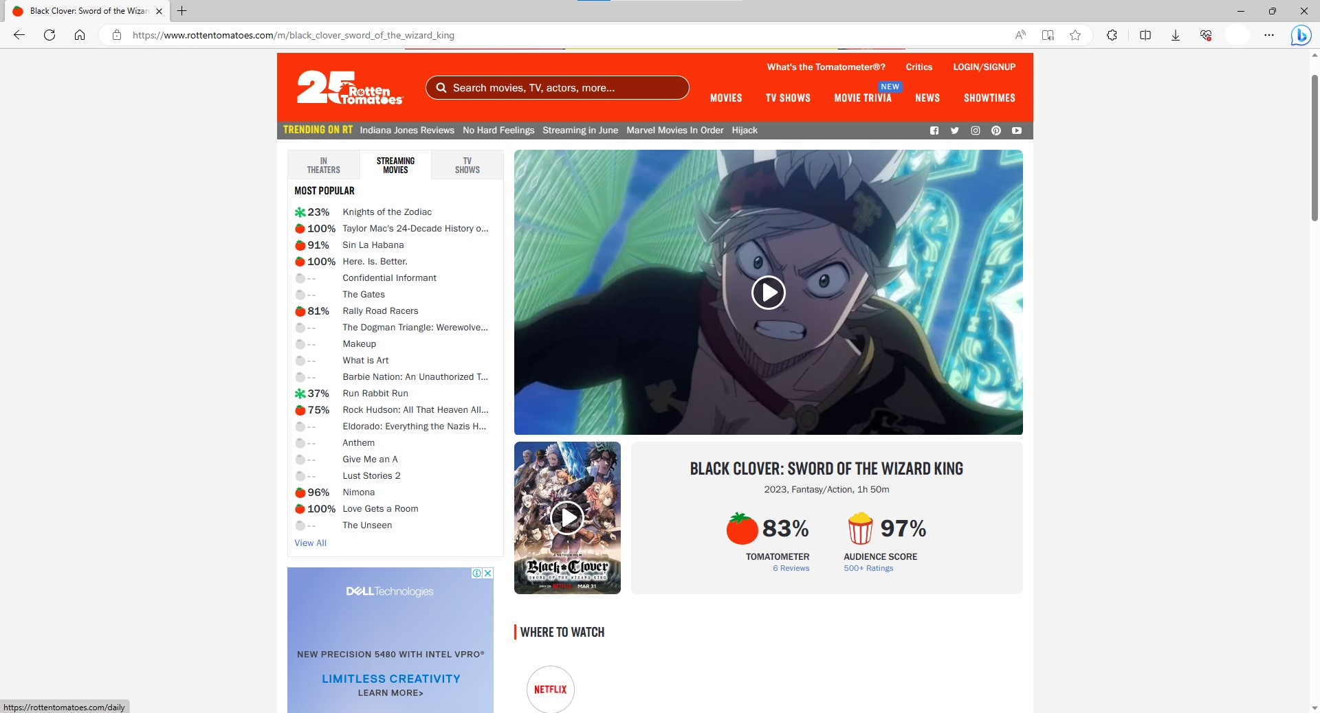 Black Clover: Sword of the Wizard King duduk di carta Top 5 Netflix ...
