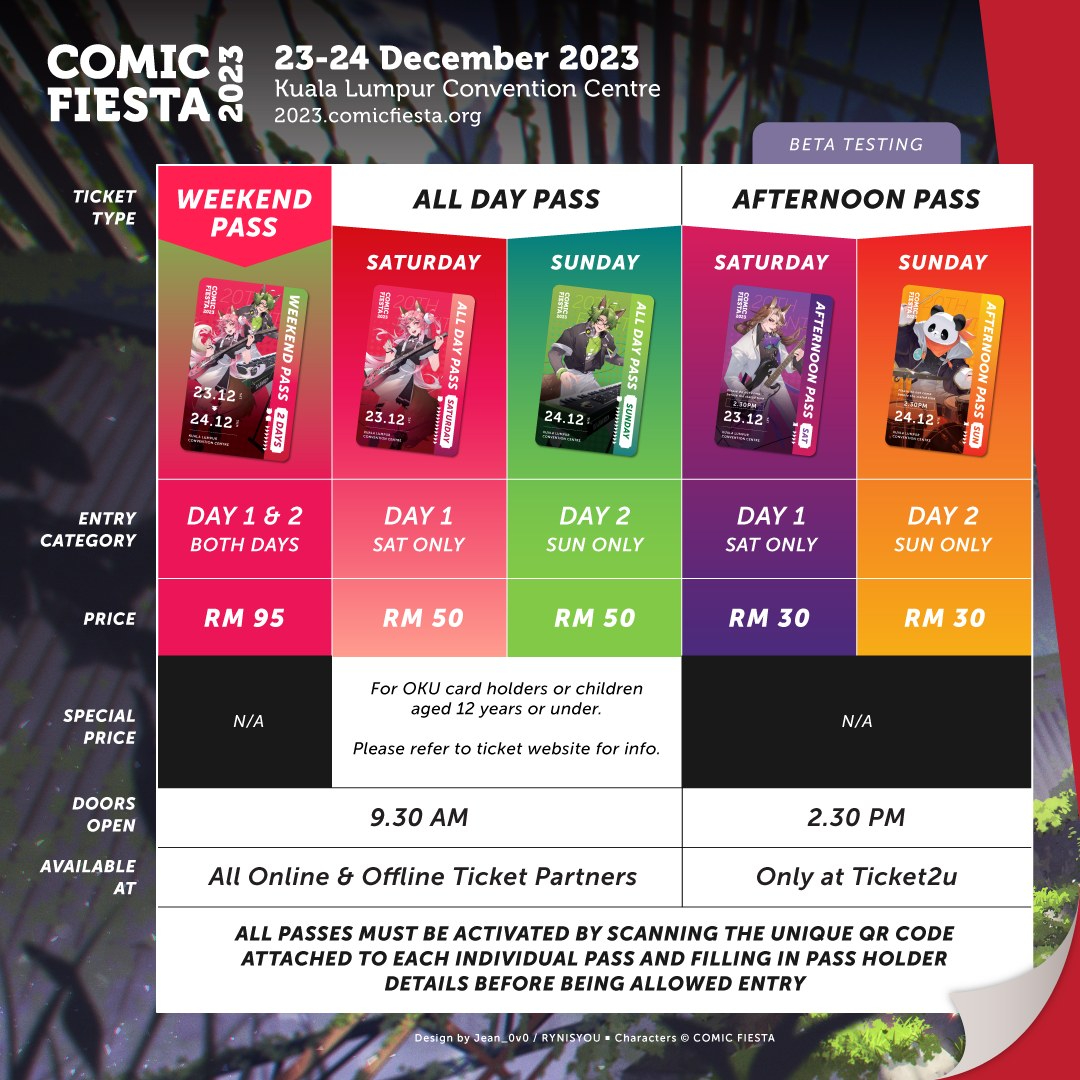 Comic Fiesta 2023: Info Penuh Tiket! Harga Bermula RM 30! - gamersantai.com