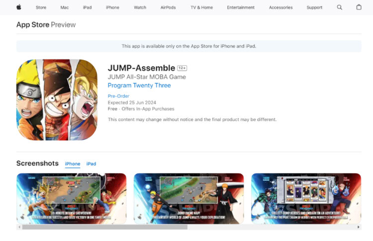 JUMP ASSEMBLE Mungkin Lancar di Malaysia Jun Ini - Menurut App Store ...