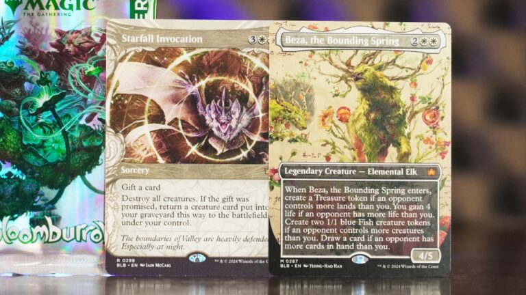 MTG Bloomburrow_unboxing_Starfall Invocation & Beza the Bounding Spring ...